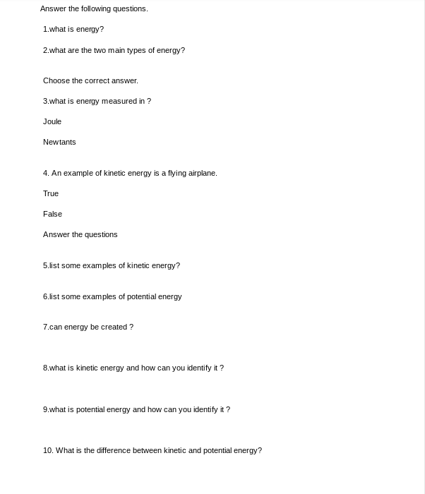 energy quiz Interactive Worksheet – Edform