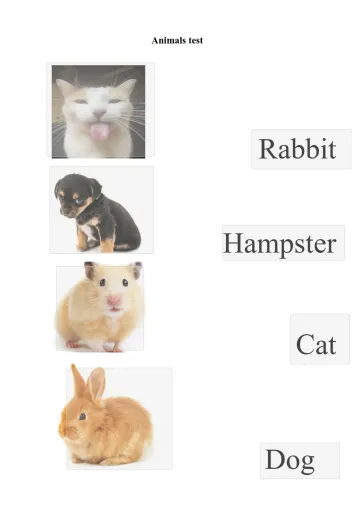 Animals test Interactive Worksheet – Edform