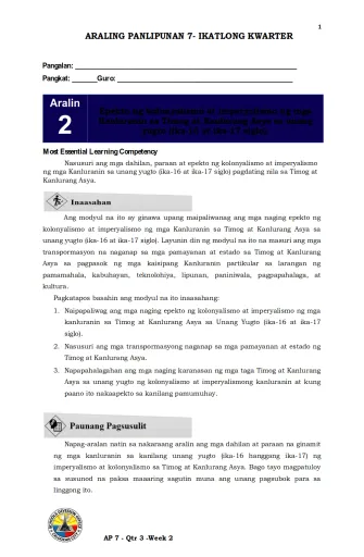 AP 7 Q3 Week 2 Interactive Worksheet – Edform