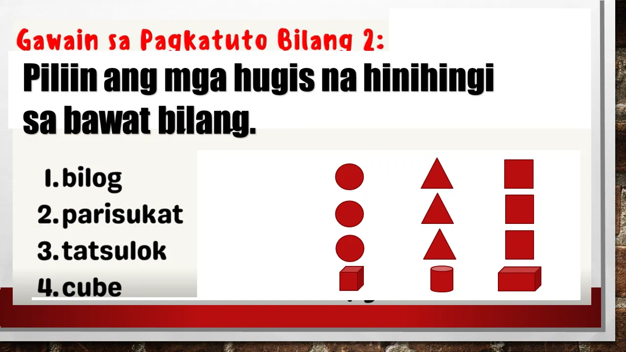 ARTS 2: Gawaing Pagkatuto Interactive Worksheet – Edform