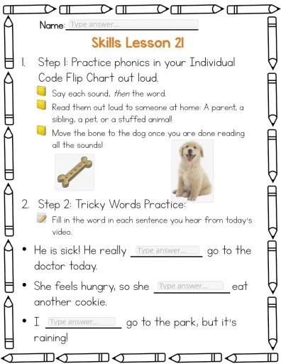 Skills Lesson 21 Interactive Worksheet – Edform