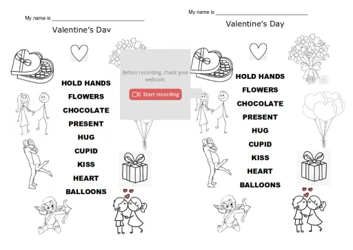 Valentines Day Vocabulary Worksheet Interactive Worksheet – Edform