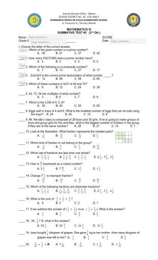 2nd QUARTER - 3rd Summative Test Interactive Worksheet – Edform