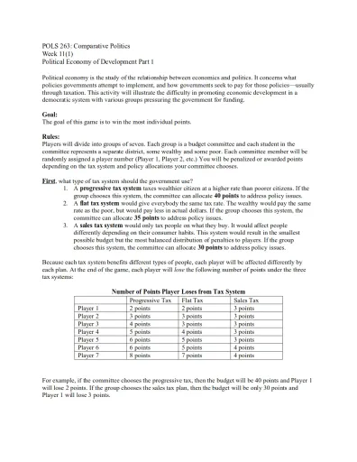 263 Week 11(1) Tax and Spend Game Interactive Worksheet – Edform