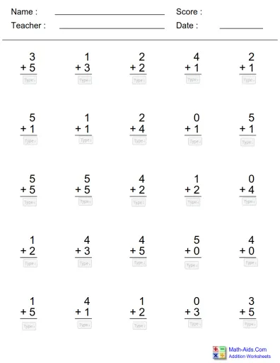 Add Single Digit Numbers Interactive Worksheet – Edform