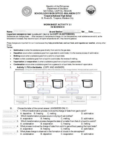 SCIENCE WEEK 4 WORKSHEET Interactive Worksheet – Edform