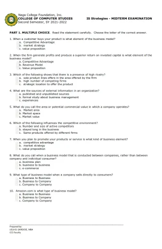 IS Strat Midterm Interactive Worksheet – Edform