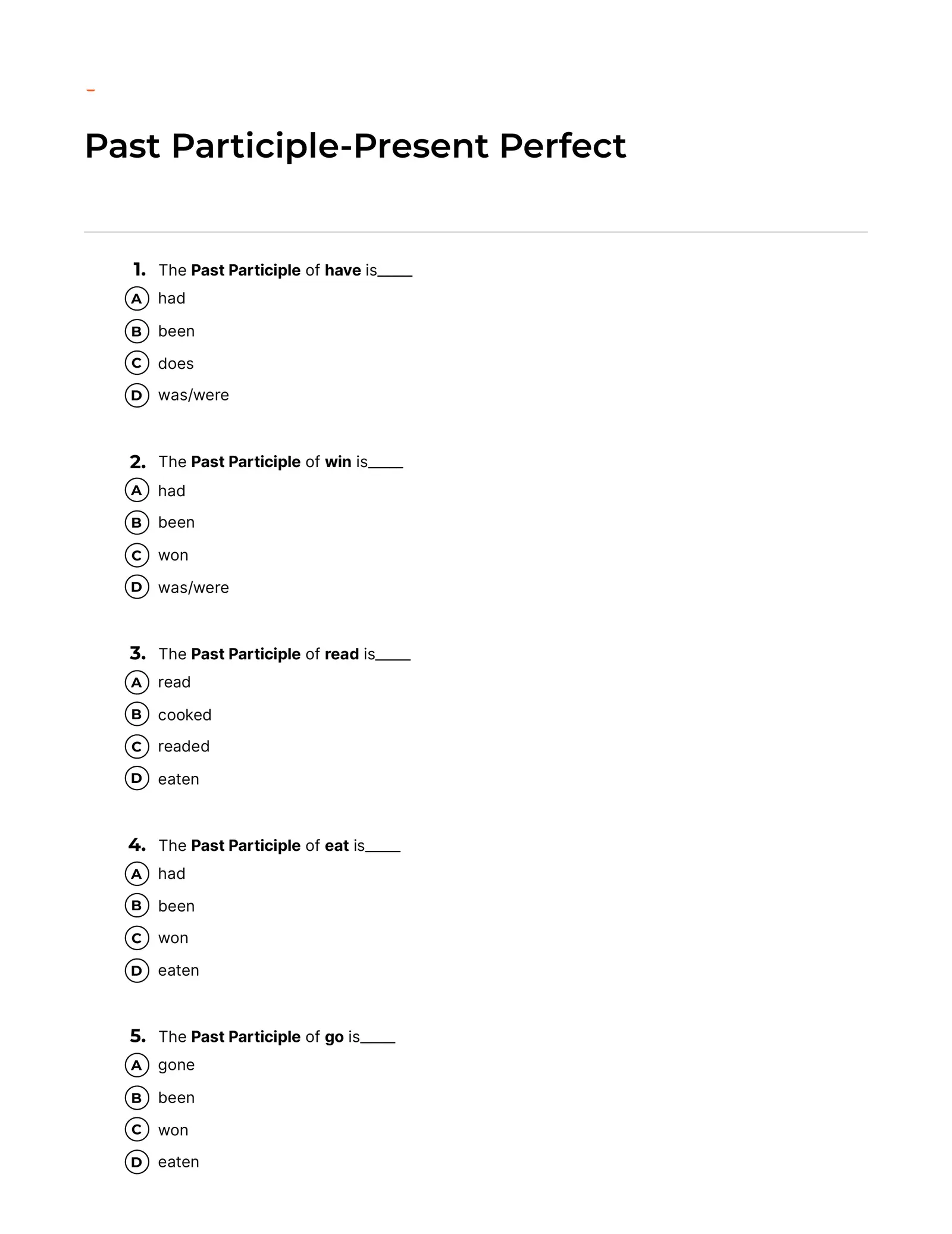 Past Participle Worksheets Crossword: Past Participle For 57 Irregular