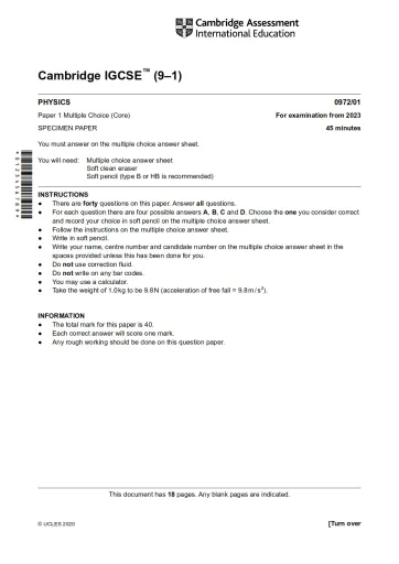 PHYSICS Y10 CAT Interactive Worksheet – Edform
