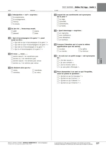 Bilan ""Les sentiments" B1 Interactive Worksheet – Edform