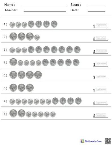 Custom money coins us Interactive Worksheet – Edform