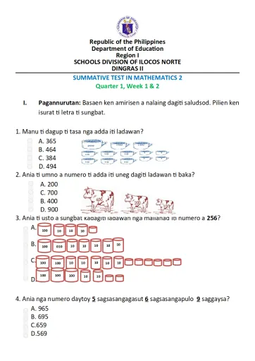 Math q1 Interactive Worksheet – Edform