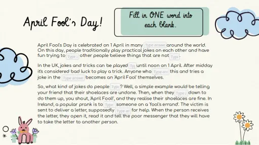 Comprehension Cloze (ZYY) Interactive Worksheet – Edform