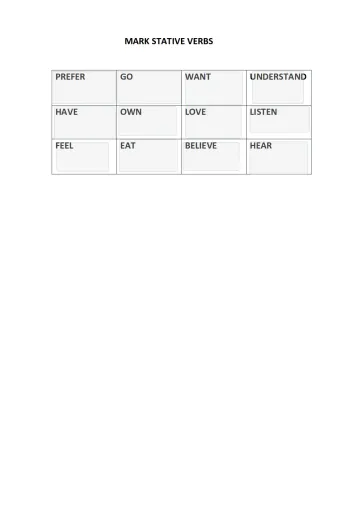 ENGLISH stative verb Interactive Worksheet – Edform
