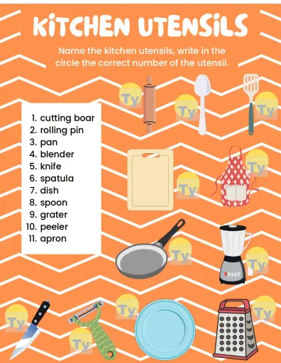 Kitchen Utensils Interactive Worksheet – Edform