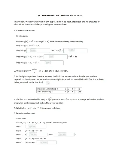 Quiz for lesson 3 extended Interactive Worksheet – Edform