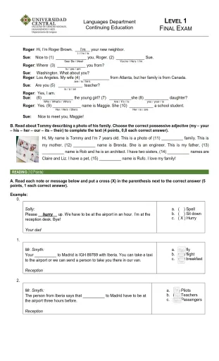 FINAL EXAM LEVEL 1 Interactive Worksheet – Edform