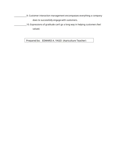 ACTIVITY SHEET IN ACP CUSTOMER INTERCATION Interactive Worksheet – Edform