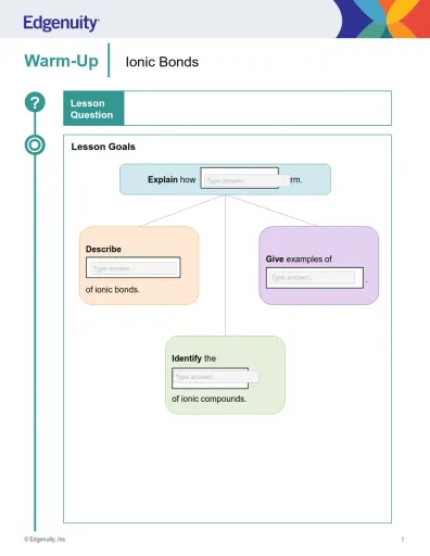 IonicBonds GN SE Interactive Worksheet – Edform