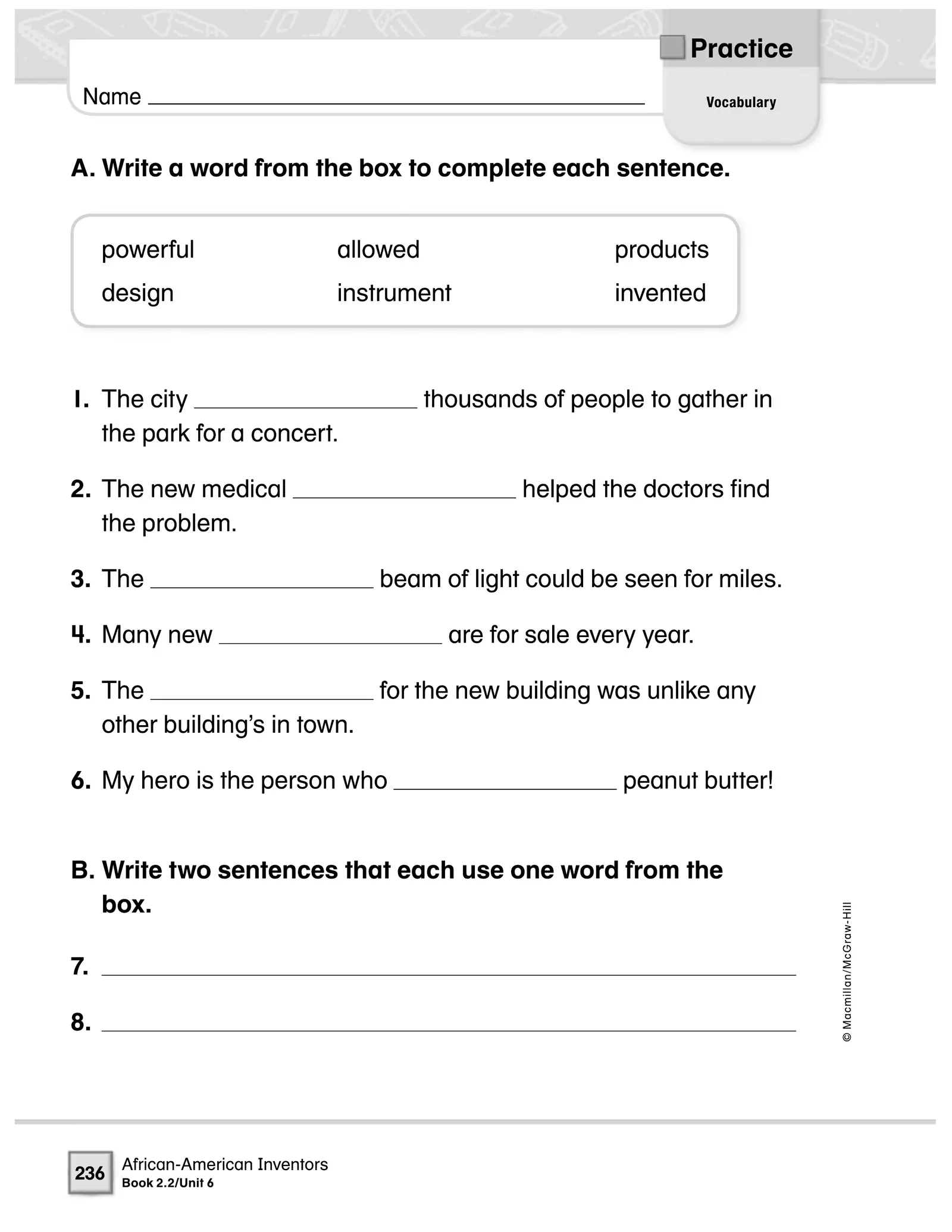 Unit 43 - Treasures Practice Book 0 page 236-238 Interactive Worksheet ...