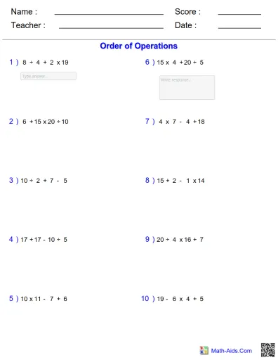 Algebra Interactive Worksheet – Edform