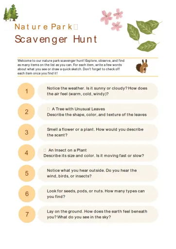 Mindful Scavenger Hunt Worksheet Interactive Worksheet – Edform
