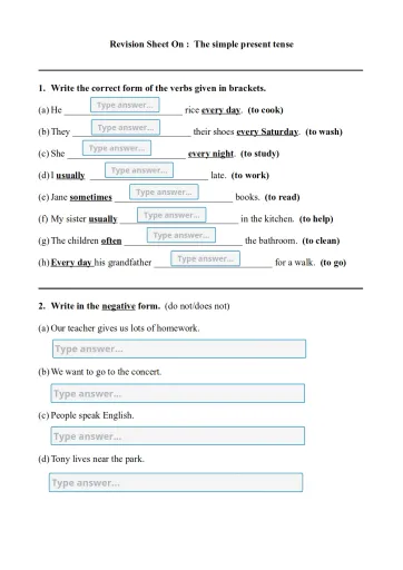 Simple present Interactive Worksheet – Edform