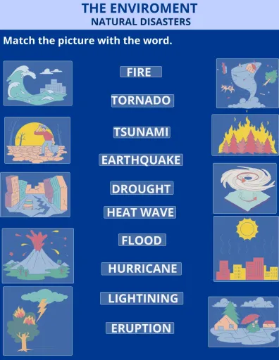 THE ENVIROMENT NATURAL DISASTERS (1) Interactive Worksheet – Edform