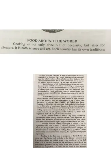 FOOD AROUND THE WORLD Interactive Worksheet – Edform