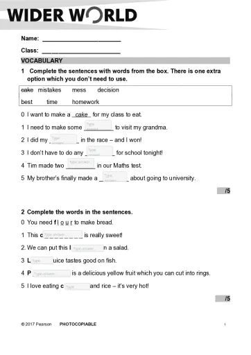UNIT 5 WHAT YOU KNOW & VOCABULARY Interactive Worksheet – Edform