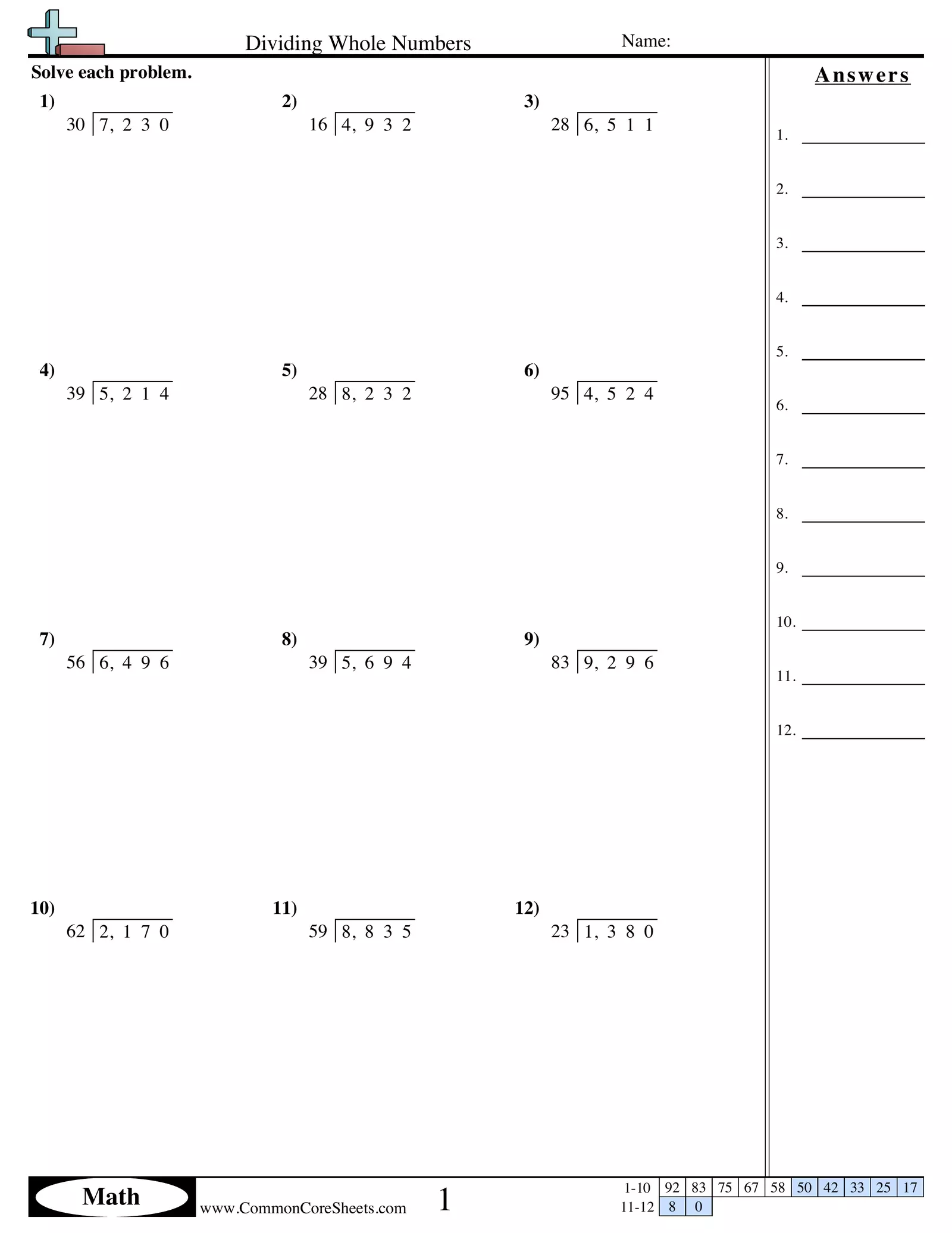 Dividing Whole Numbers By Fractions Worksheet Dividing Fractions By