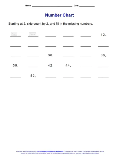 Number Chart Interactive Worksheet – Edform