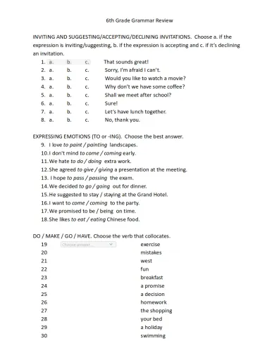 Grammar Review November 2022 Interactive Worksheet – Edform