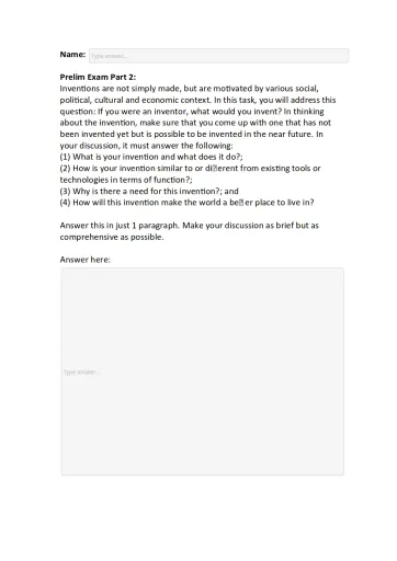 Prelim Exam Part 2 Interactive Worksheet – Edform