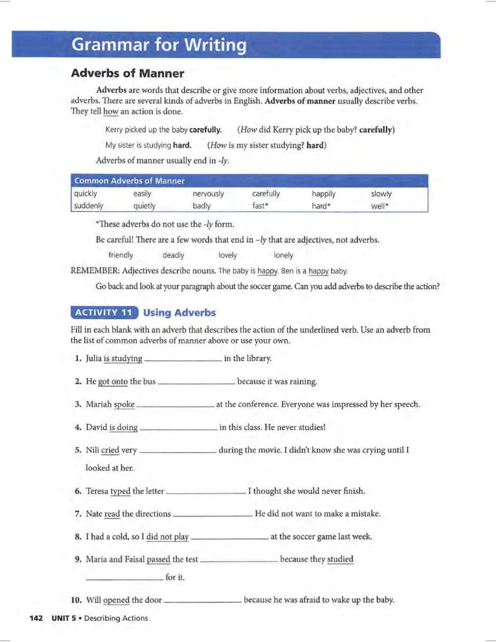 Unit 29 - Great Writing 1 – Activities 7-11 Interactive Worksheet – Edform