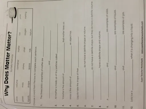 Matter 1 Interactive Worksheet – Edform