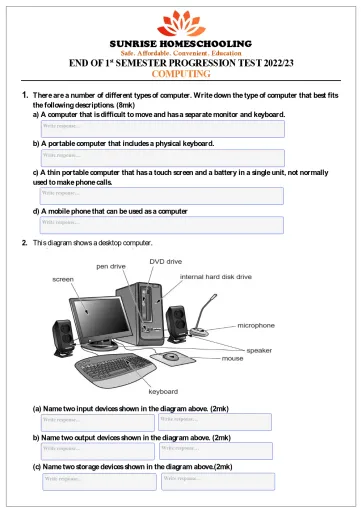 COMPUTER 6 THIRD QUARTER MONTHLY TEST Interactive Worksheet – Edform