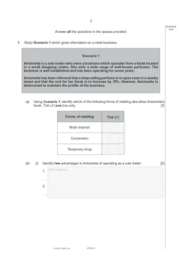 2018 Unit 2 Retail Exam Interactive Worksheet – Edform