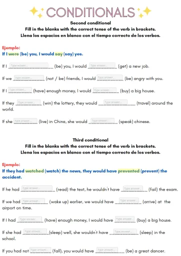 CONDITIONALS Interactive Worksheet – Edform
