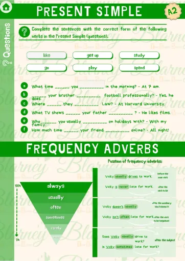 PRESENT SIMPLE EXERCISES 2 Interactive Worksheet – Edform