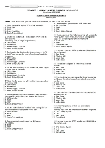 CSS 11 LINUX SUMMATIVE 2 Q3 Interactive Worksheet – Edform