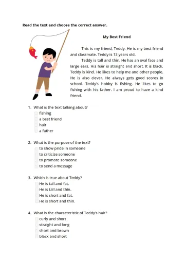 Teddy Interactive Worksheet – Edform