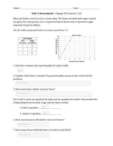Unit 3 Test Lessons 1 10 Interactive Worksheet – Edform