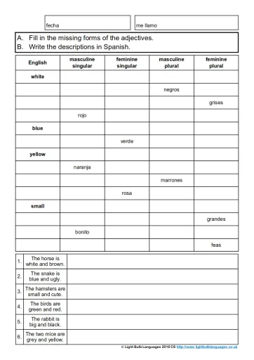 COLORS SHEETS Interactive Worksheet – Edform