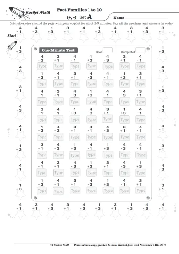 Fact Family B Interactive Worksheet – Edform