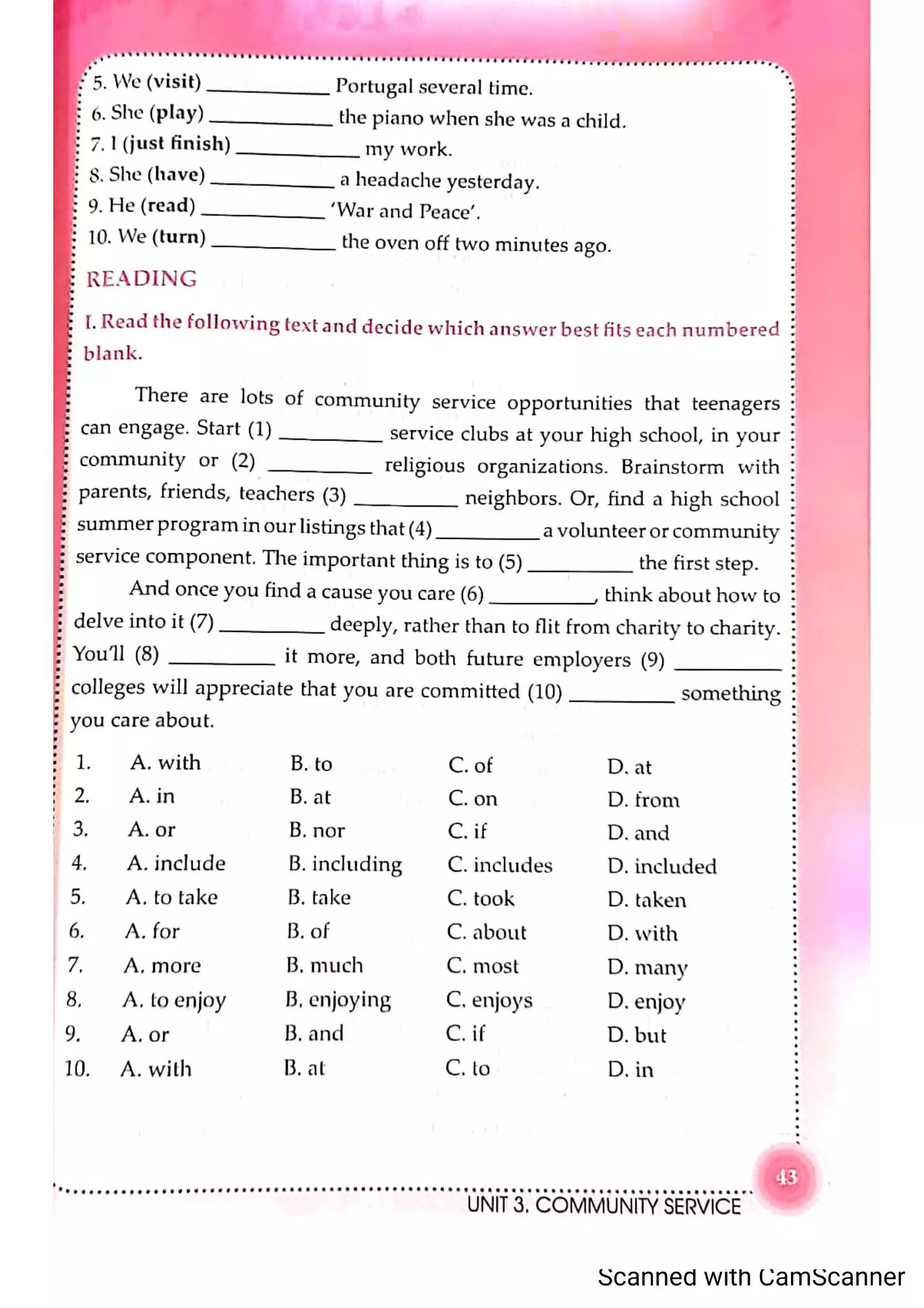 English 7 Unit 3 test 1 Interactive Worksheet – Edform