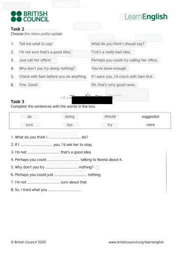 Giving advice interactive worksheet Interactive Worksheet – Edform