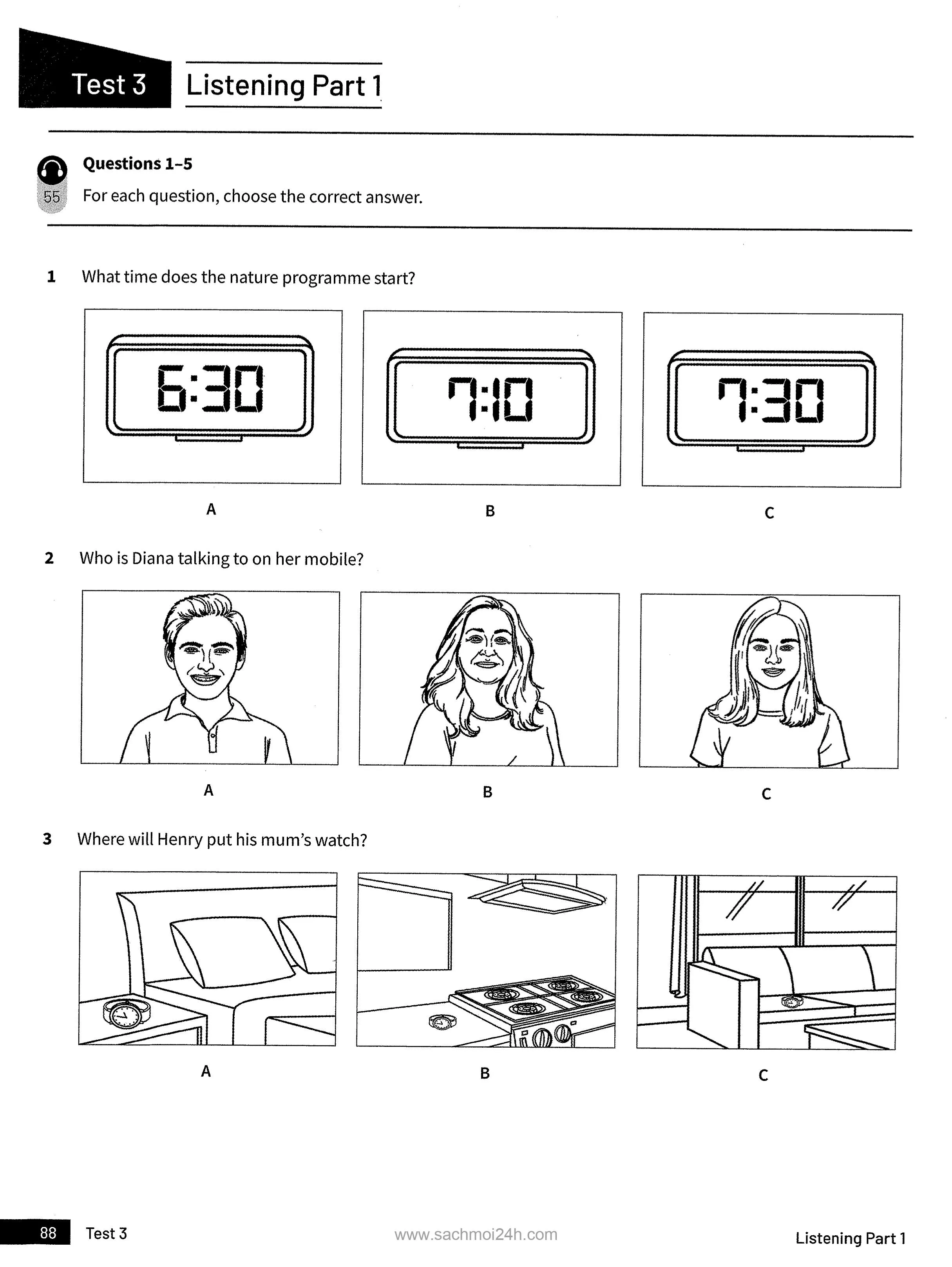 Ket A2 Test 2 Listening Part 4 Interactive Worksheet Starters
