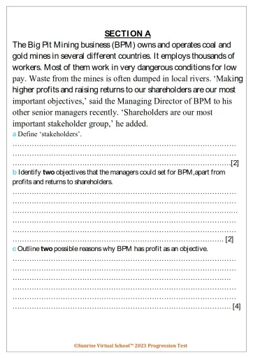 BUSINESS YEAR 9 Interactive Worksheet – Edform