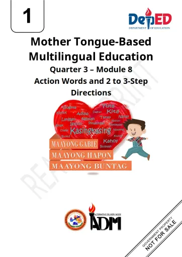 MTB MLE1 Q3 Mod8 ActionWordsand2 3StepsDirections V5 Interactive ...